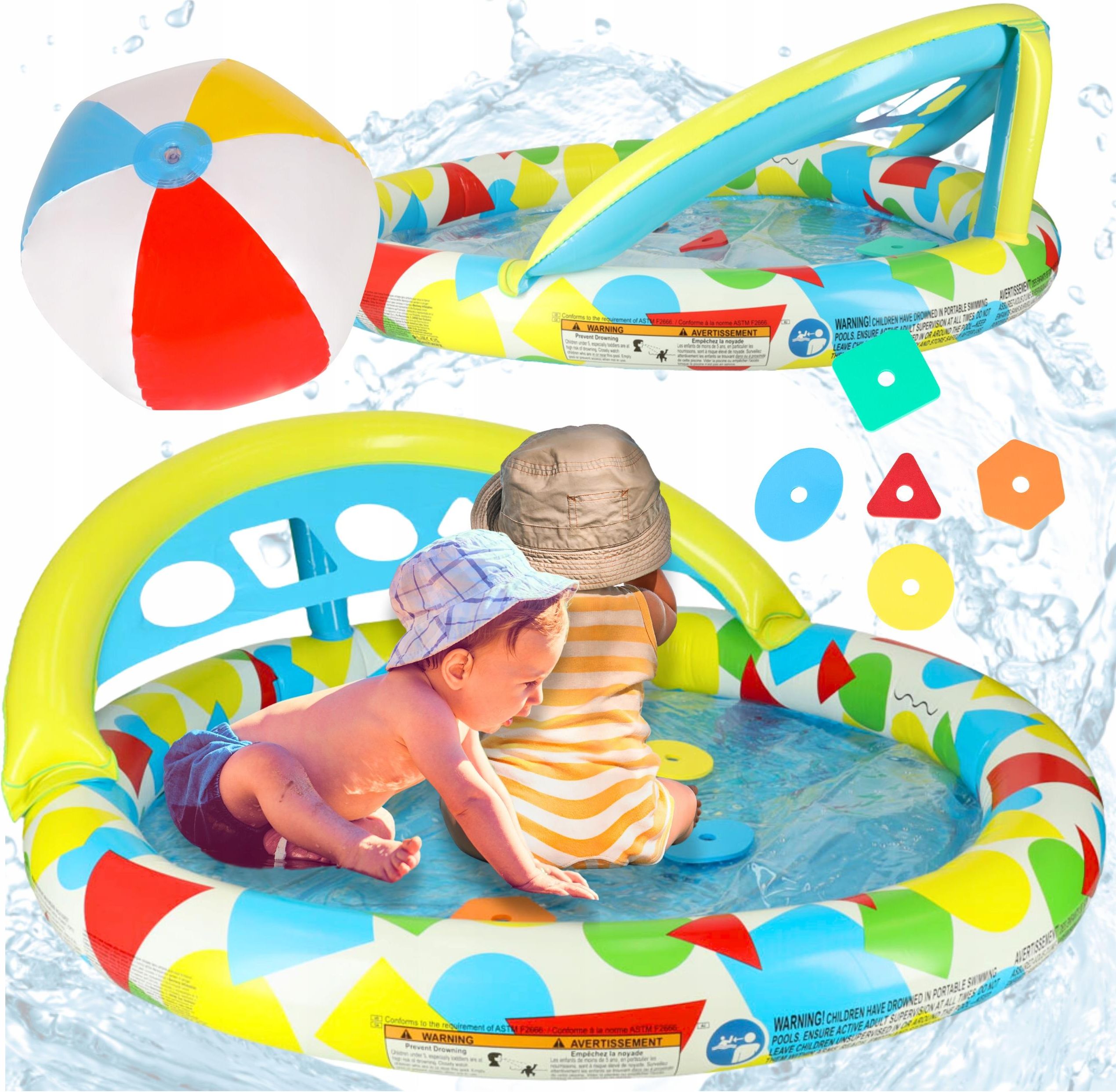 Bestway Basen Dmuchany Dla Dzieci Brodzik Basenik 120Cm Piłka Plażowa ...