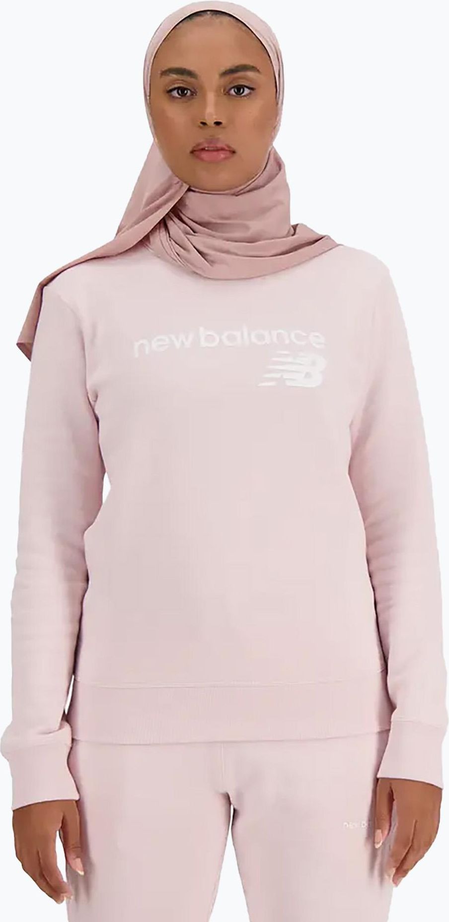 New Balance Bluza Damska Classic Core Fleece Crew Stone Pink - Ceny i ...