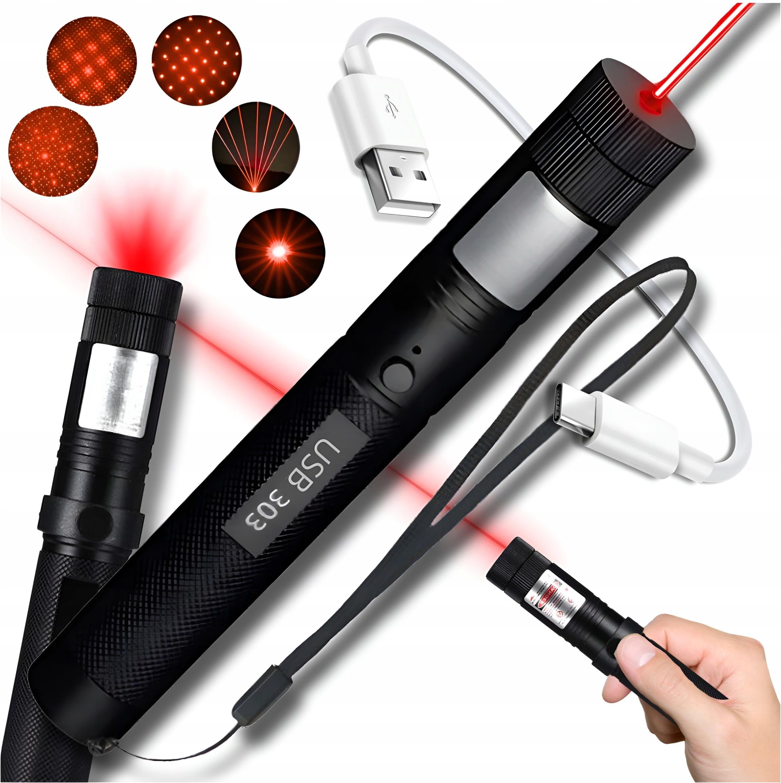 Wytwornica efektów Wskaźnik Laserowy Laser Czerwony Usb Mocny Pointer ...