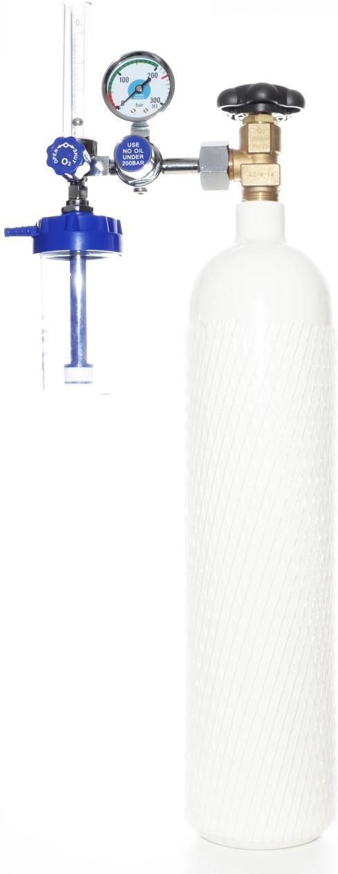 Butla 2,7L Tlen medyczny O2 200bar/325bar + Reduktor Tlen medyczny O2 z ...
