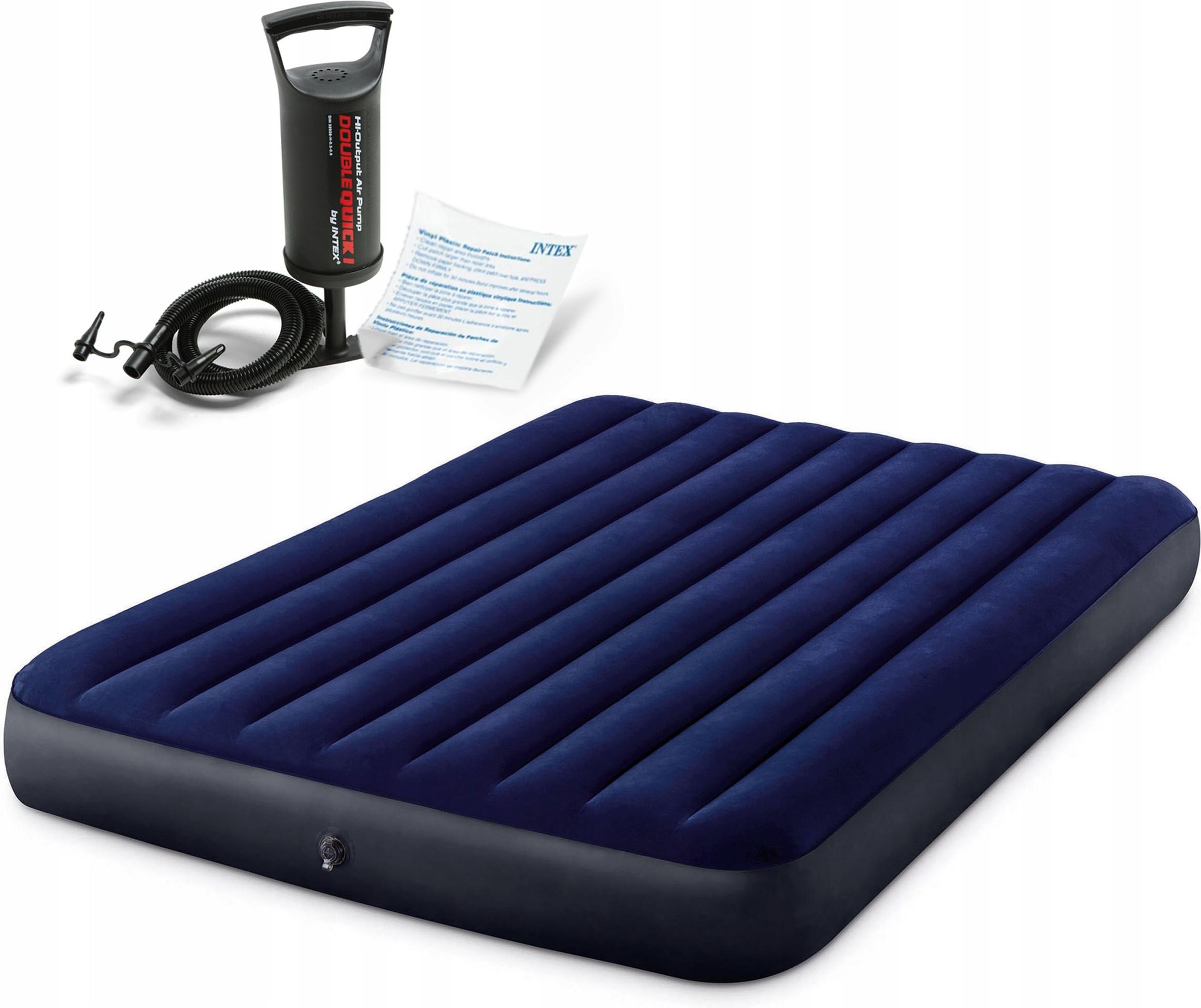 Intex Materac Dmuchany Welurowy Łóżko Z Pompką 203X25 Niebieski - Ceny ...