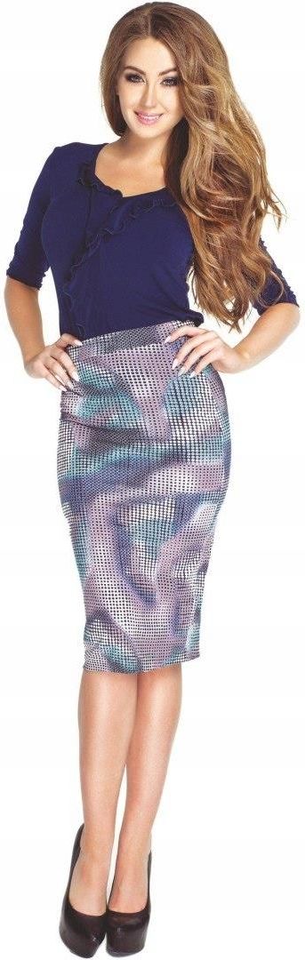 LOOKat Elegancka bluzka damska z falbanką do pracy : Kolor - Granatowy, Roz - Ceny i opinie ...