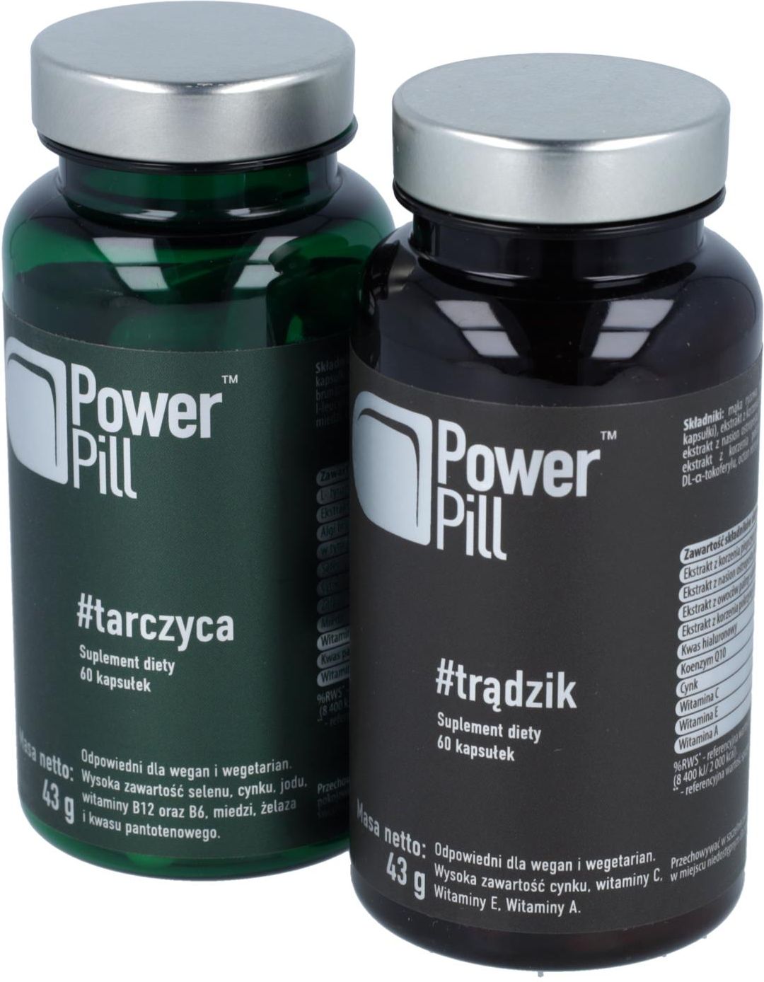Zestaw: Power Pill Tarczyca 60 Kaps. + Power Pill Trądzik 60 Kaps ...