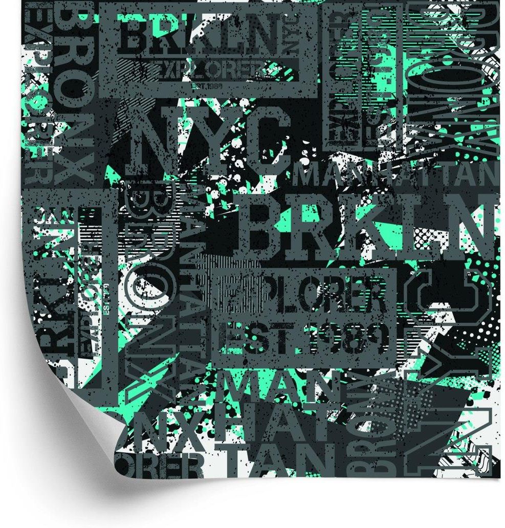 Emaga Tapeta Młodzieżowa Graffiti Napisy Nowy Jork Bronx - Opinie i ...