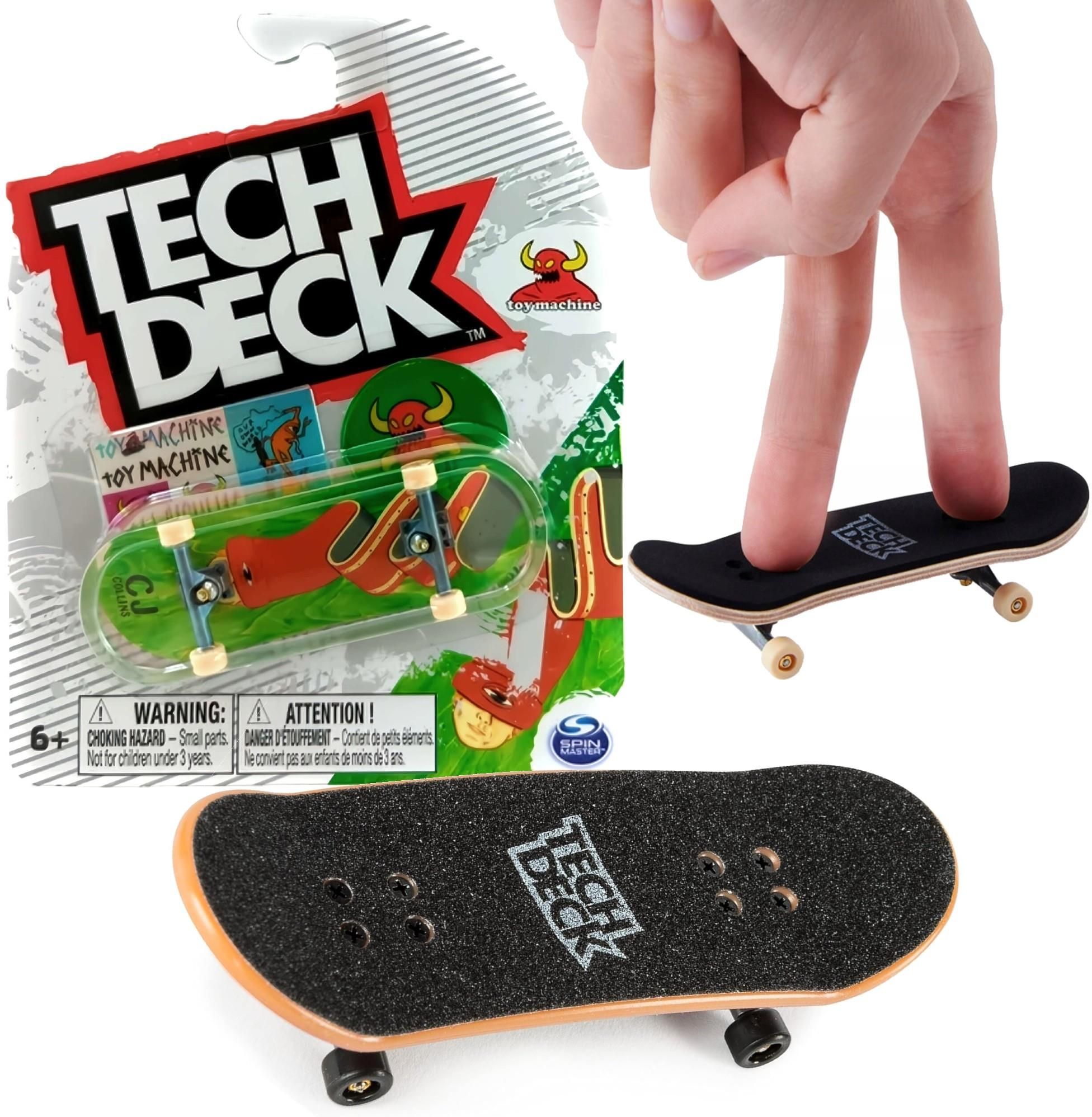 Tech Deck deskorolka fingerboard Toy Machine CJ Collins + naklejki ...
