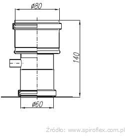Akcesoria grzewcze Spiroflex SX-TJ-ATSB Adapter T rozdzielczy spalinowy biały do kotła Termet ...