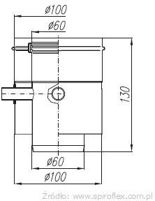 Akcesoria grzewcze Spiroflex SX-TD-ABD6B Adapter BD prosty bez redukcji biały 60/100 do kotła ...