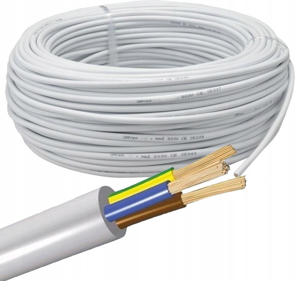 Ek Elektrokabel Przewód Kabel Owy H05Vv-F 3x2,5mm Biały - Opinie i ceny ...
