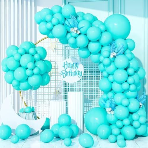 Party Forest Balony Morskie 130szt. Matowe Niebiesko Zielone Turkusowe ...