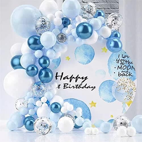 Luobito Zestaw Łuku Balonowego 107szt. Macaron Blue White Balloons ...