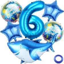 Kawailay 6 Urodziny Rekina Dekoracja Zwierzę Morskie Balony Dekoracyjne ...