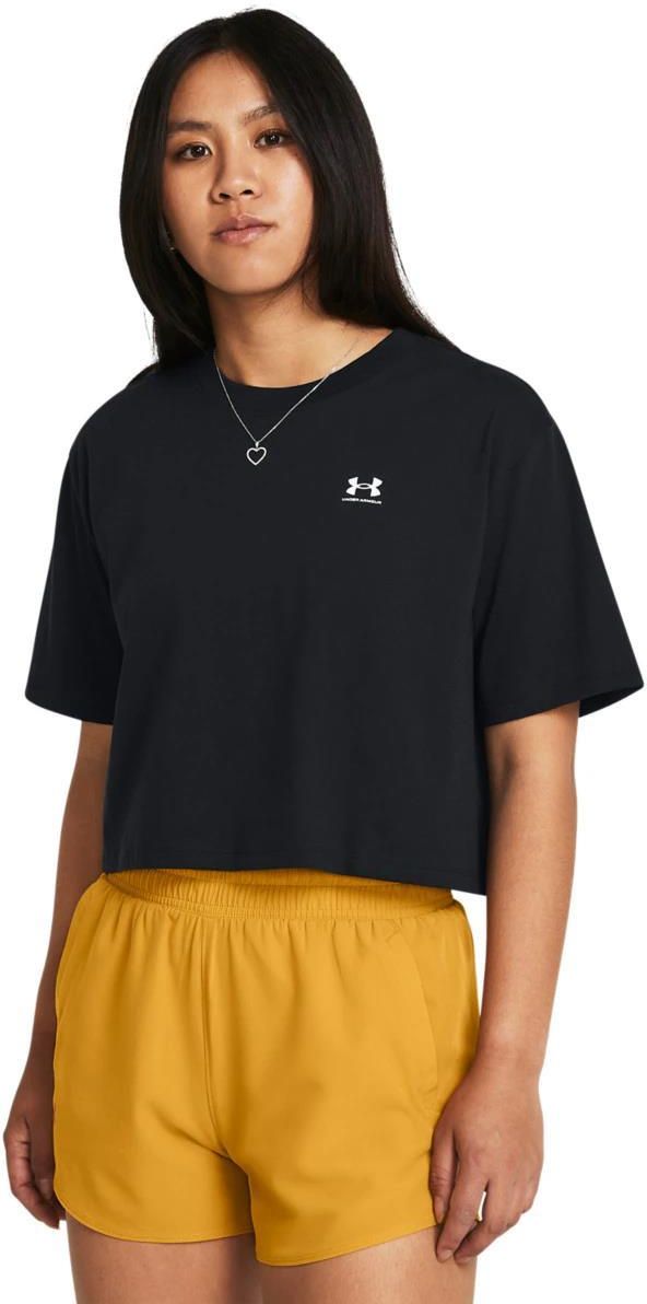 Damski t-shirt crop-top Under Armour UA W Boxy Crop Logo Ss - czarny ...