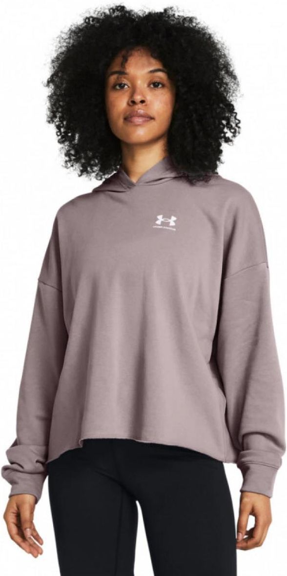 Damska bluza dresowa nierozpinana z kapturem Under Armour UA Rival Terry OS Hoodie - beżowa ...