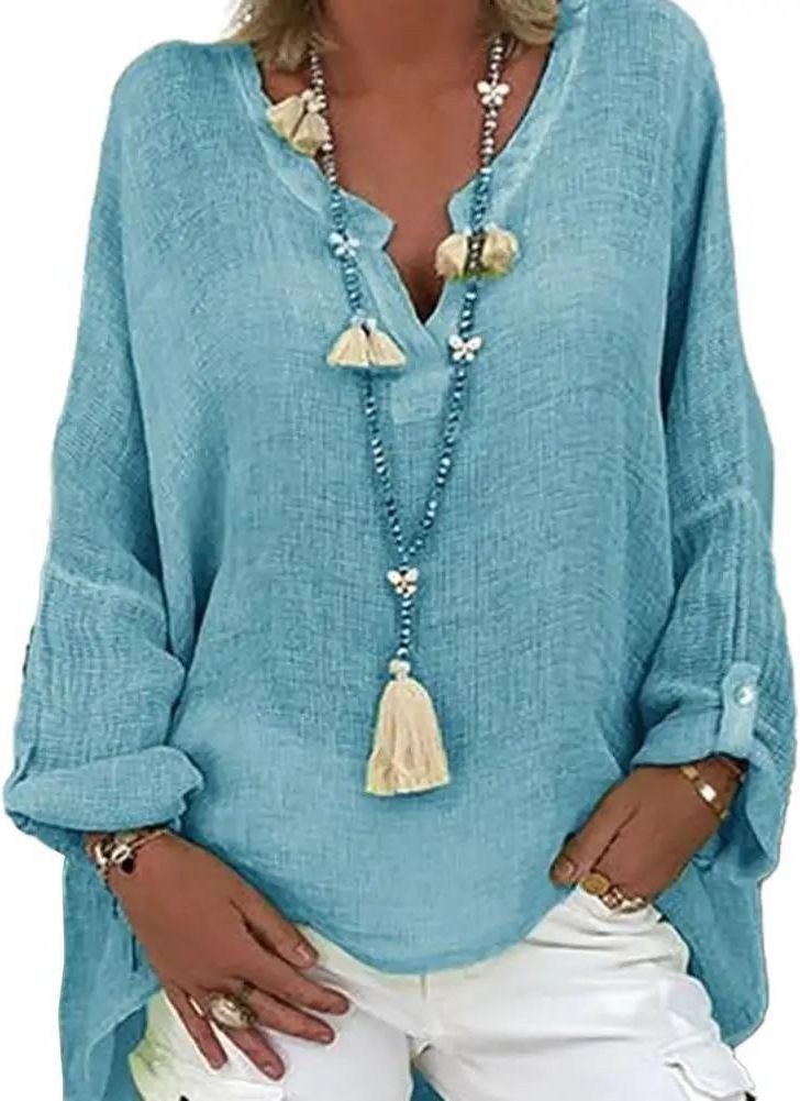 Luźna bluzka asymetryczna - Niebieski XL - Ceny i opinie - Ceneo.pl