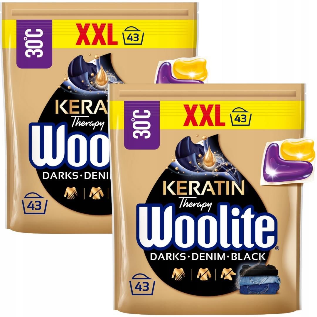 Woolite Ciemne Kolory & Jeans z Keratyną 2x43 szt (kapsułki) - Ceny i ...