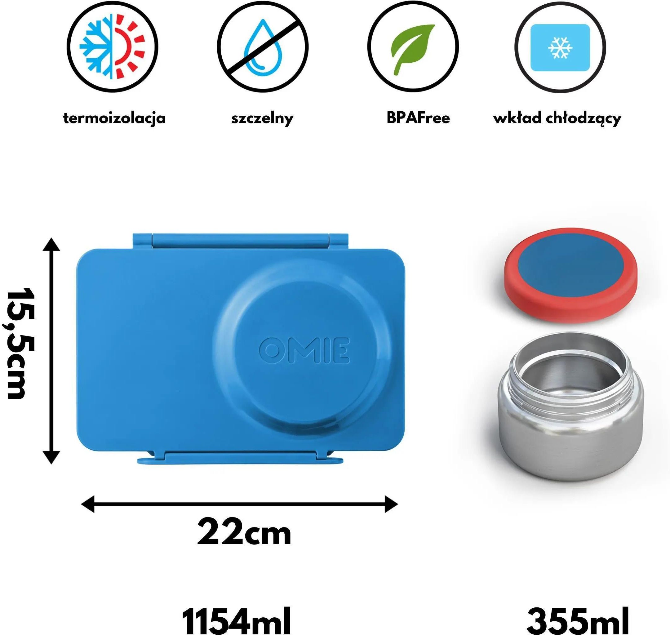 Omie Omiebox Up Lunchbox Z Termosem Cosmic Blue - Ceny i opinie - Ceneo.pl