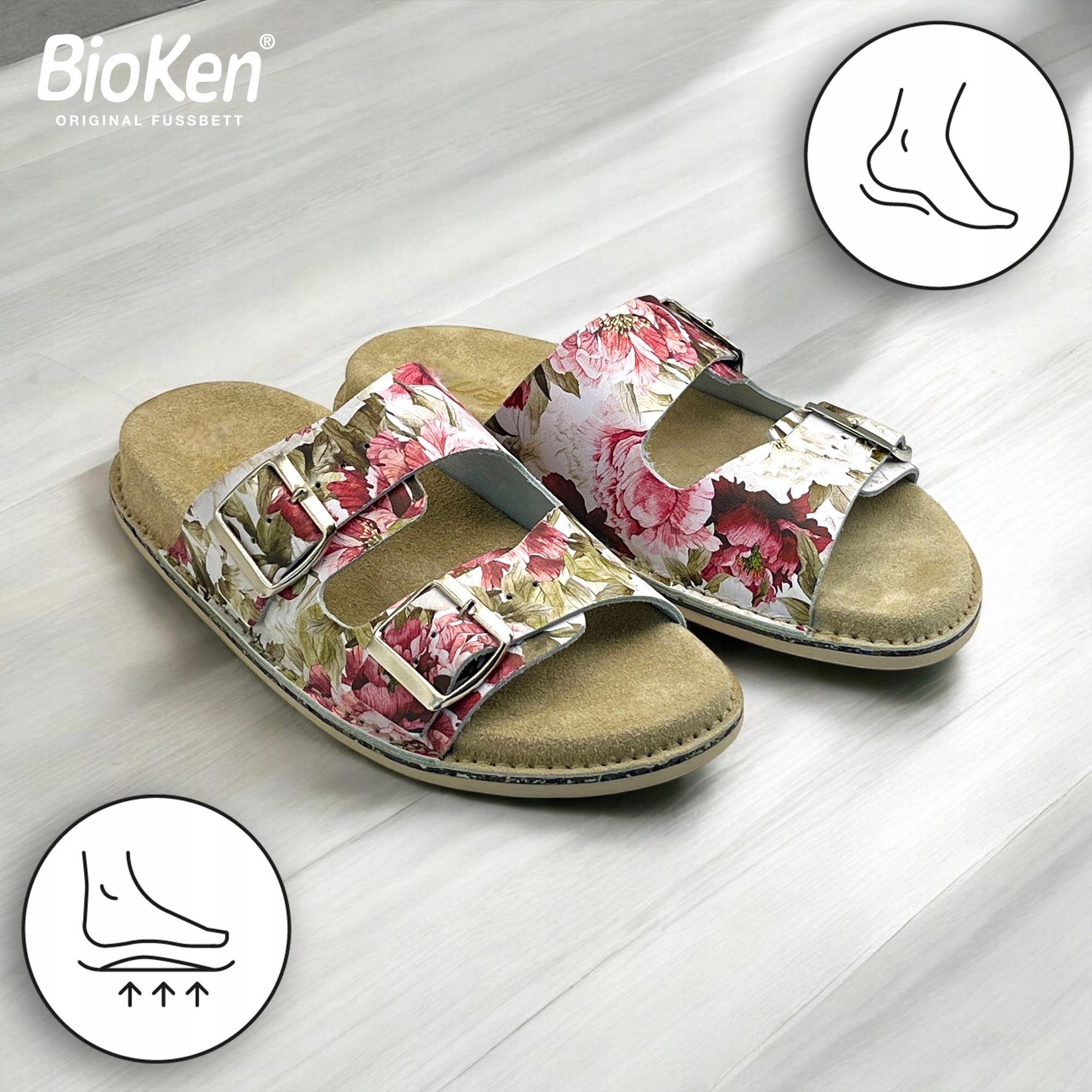 Klapki skórzane damskie BioKen Original Fussbett profilowane 37 - Ceny ...