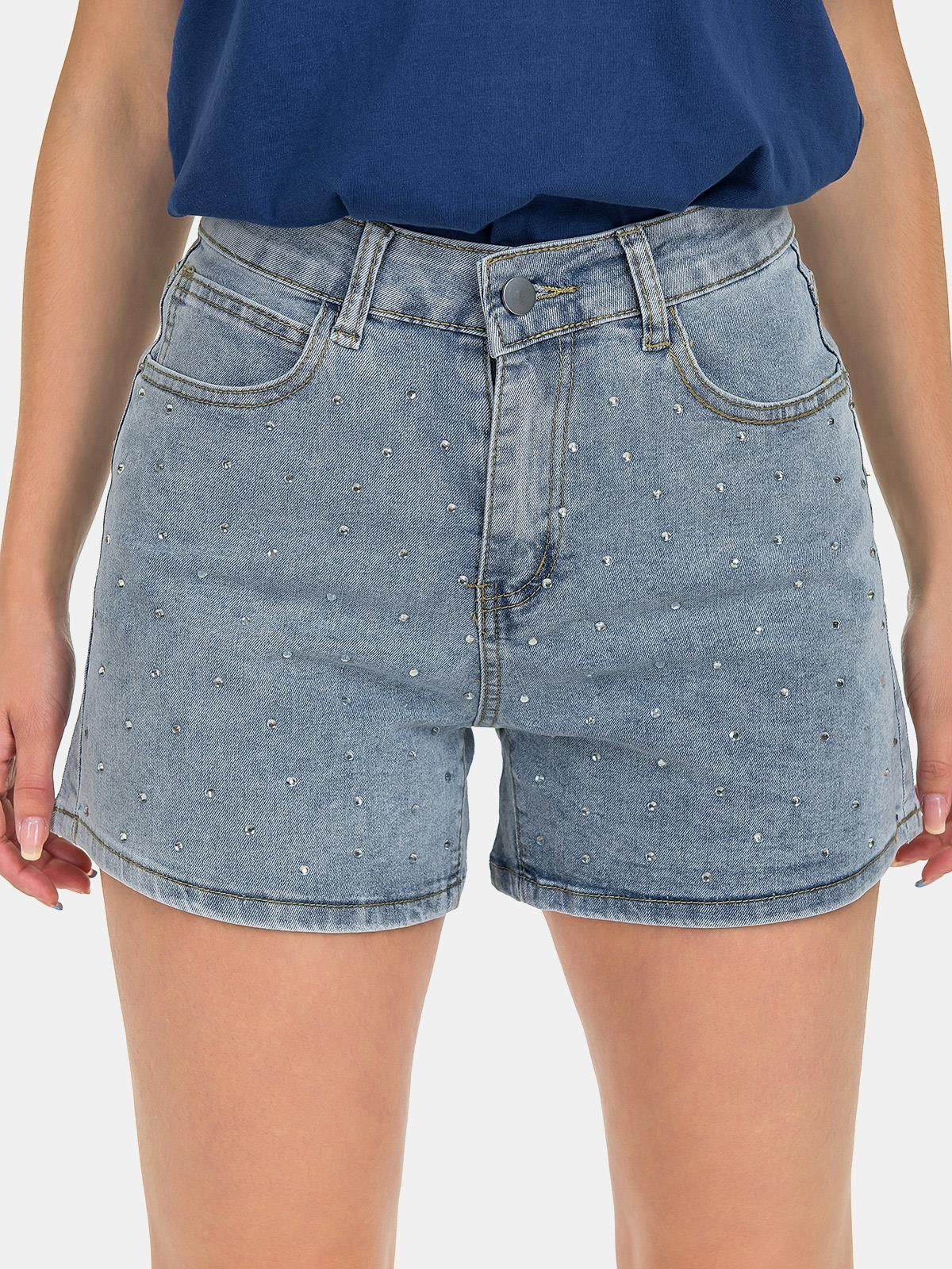 Damskie Szorty Jeansowe Krótkie Spodenki Cyrkonie Niebieskie Modne S - Ceny i opinie - Ceneo.pl