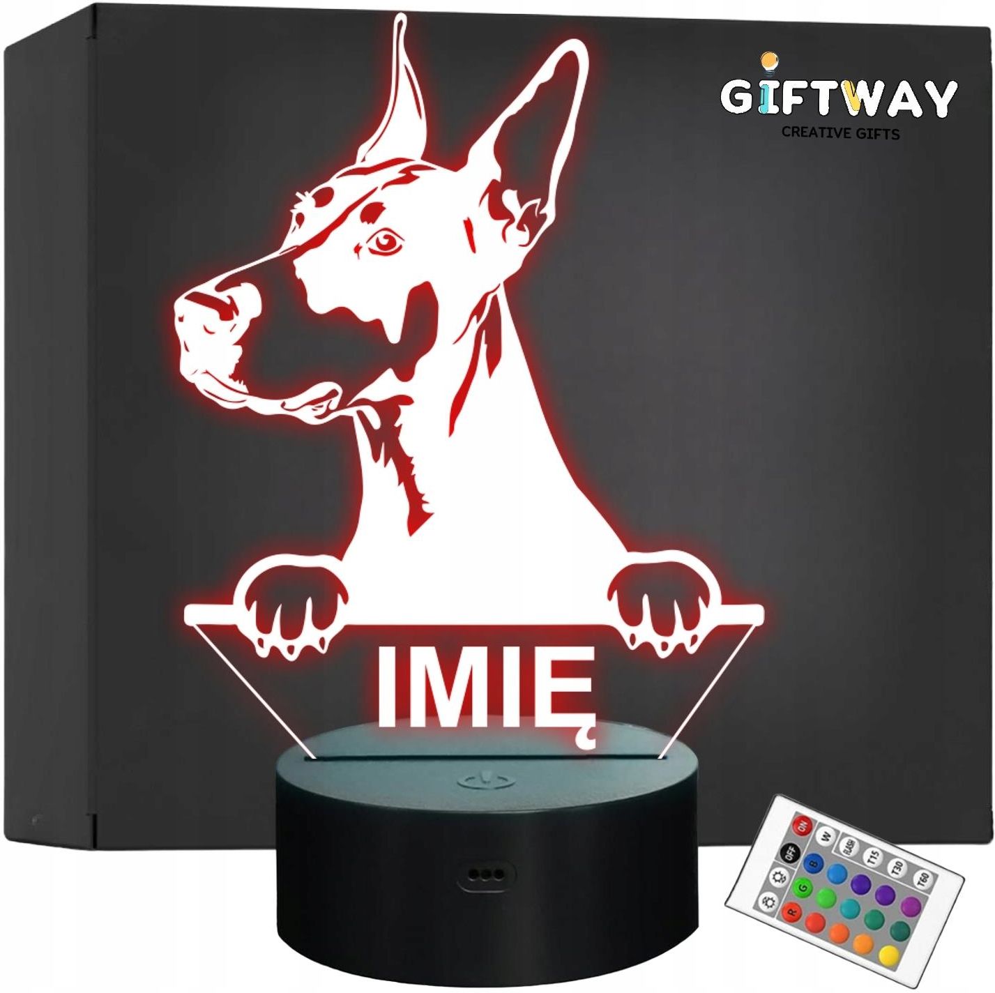 Lampka Nocna Led Doberman Rasa Psa z Imieniem v.2 - Opinie i atrakcyjne ...