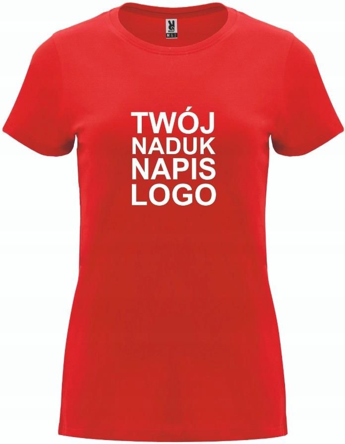Damska koszulka T-shirt z twoim napisem nadrukiem logo czerwona roz. M - Ceny i opinie - Ceneo.pl