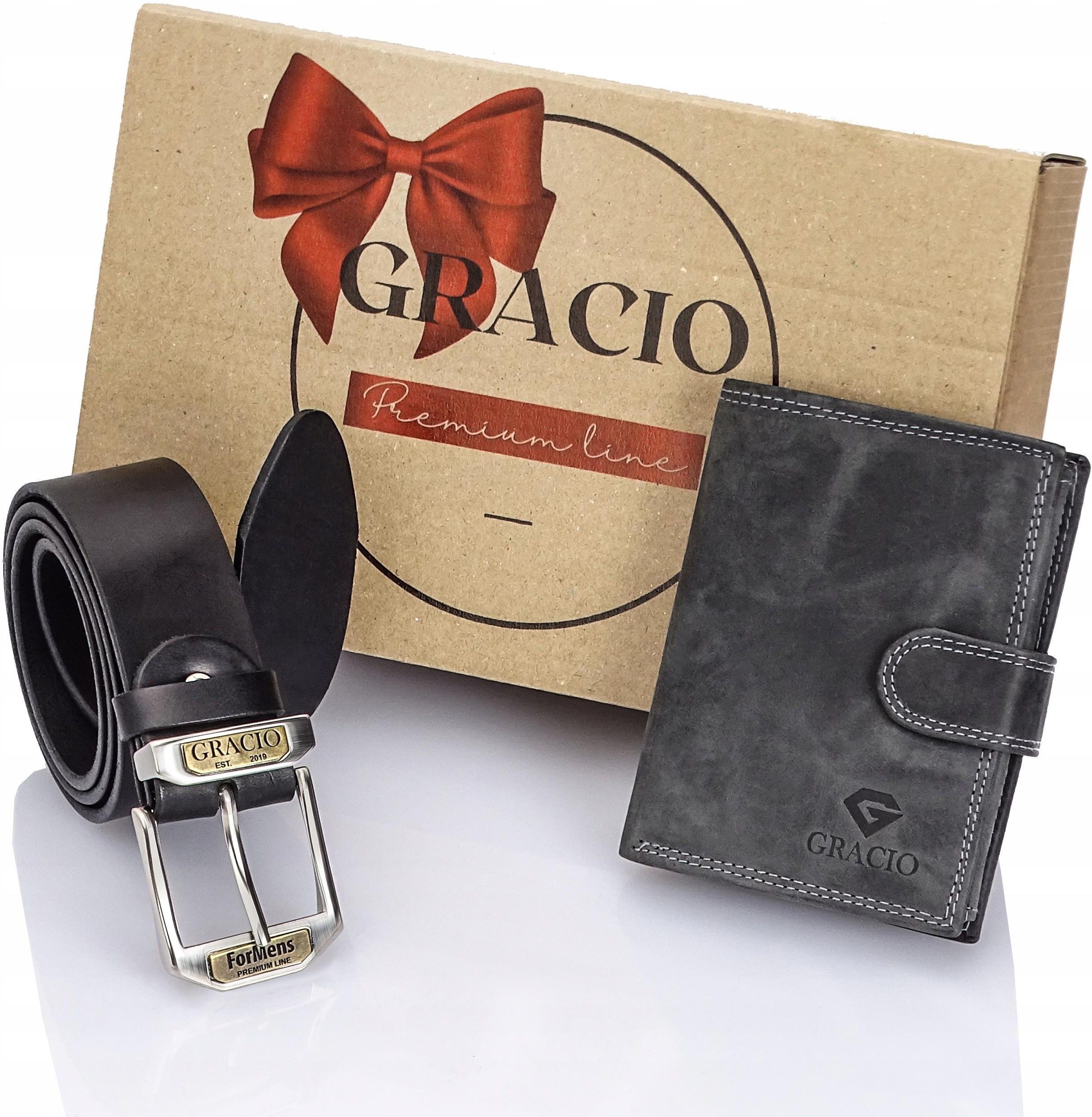 Męski portfel Rfid i pasek zestaw skórzany również Gracio - Ceny i ...