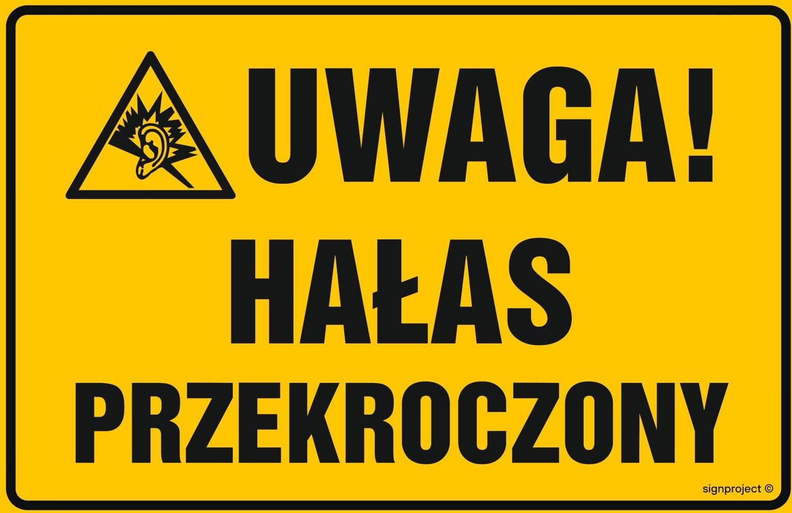 Signproject Znak Nd046 Uwaga Hałas Przekroczony, 450X300 Mm, Bn - Płyta ...