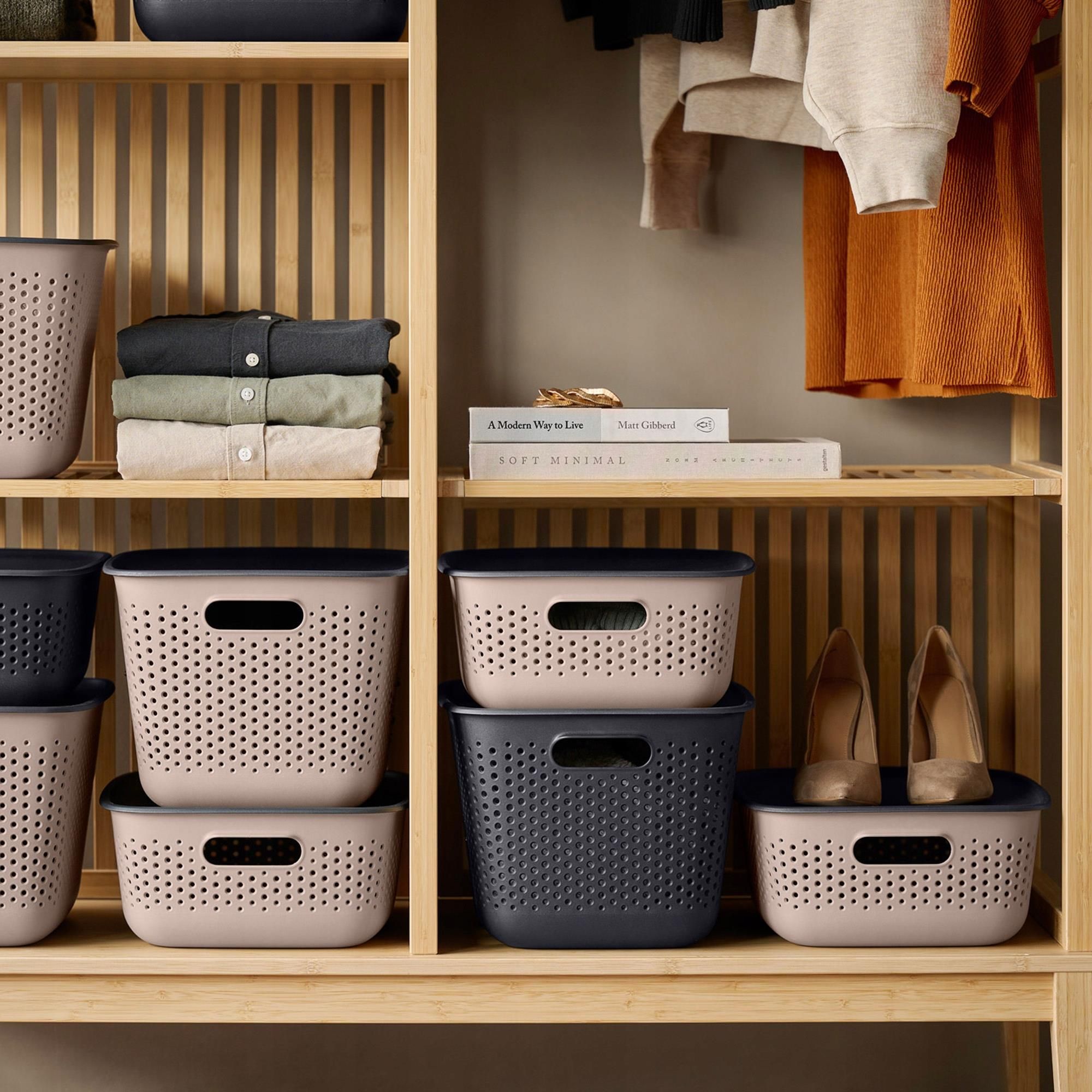 Edanti 4X Pojemnik Plastikowe Ażurowe Pudełko Z Pokrywą Box 0,8L, 3,5L ...