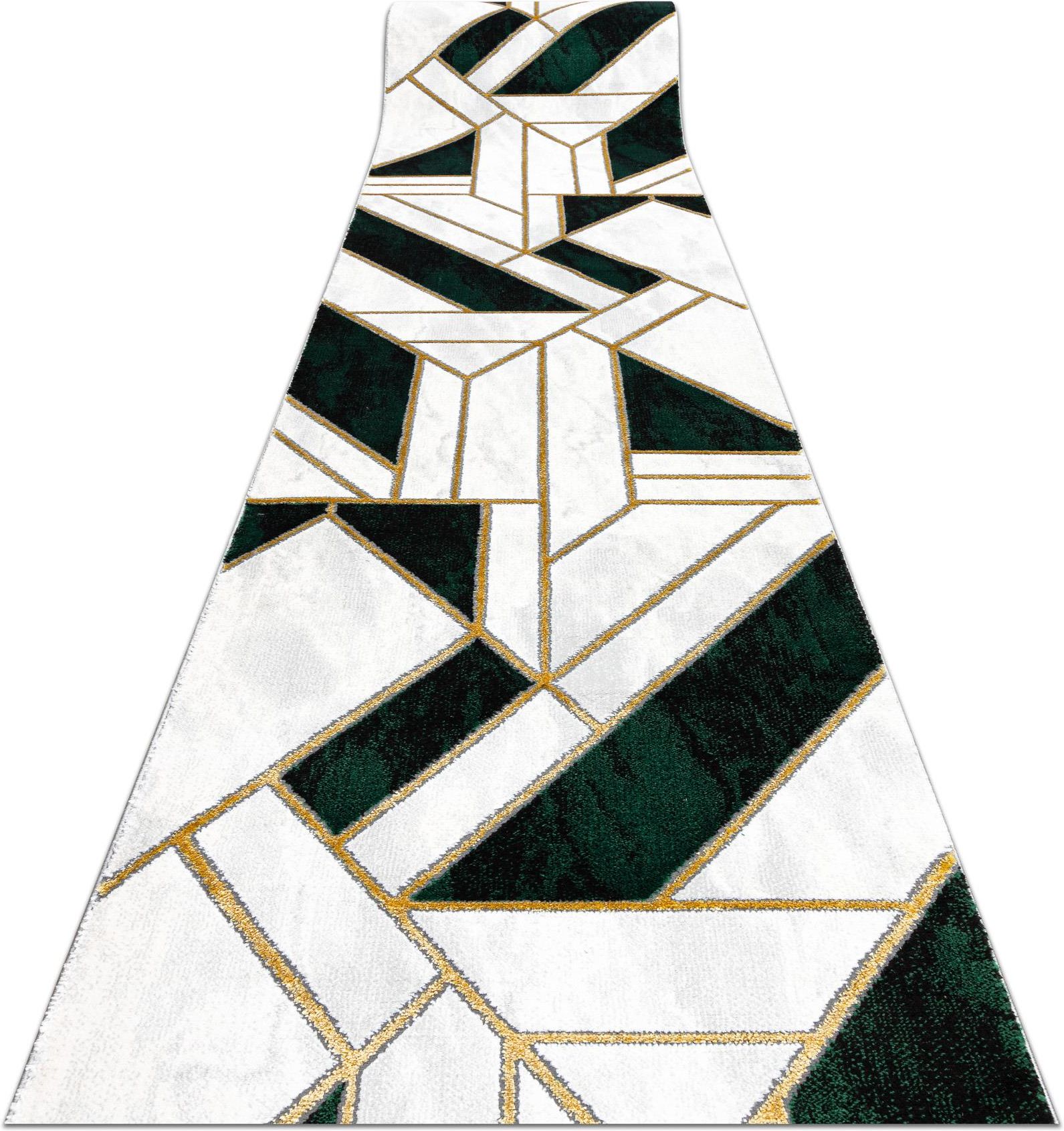 BestenTeppicheDe Chodnik Emerald 1015 Marmur Geometryczny Butelkowa ...