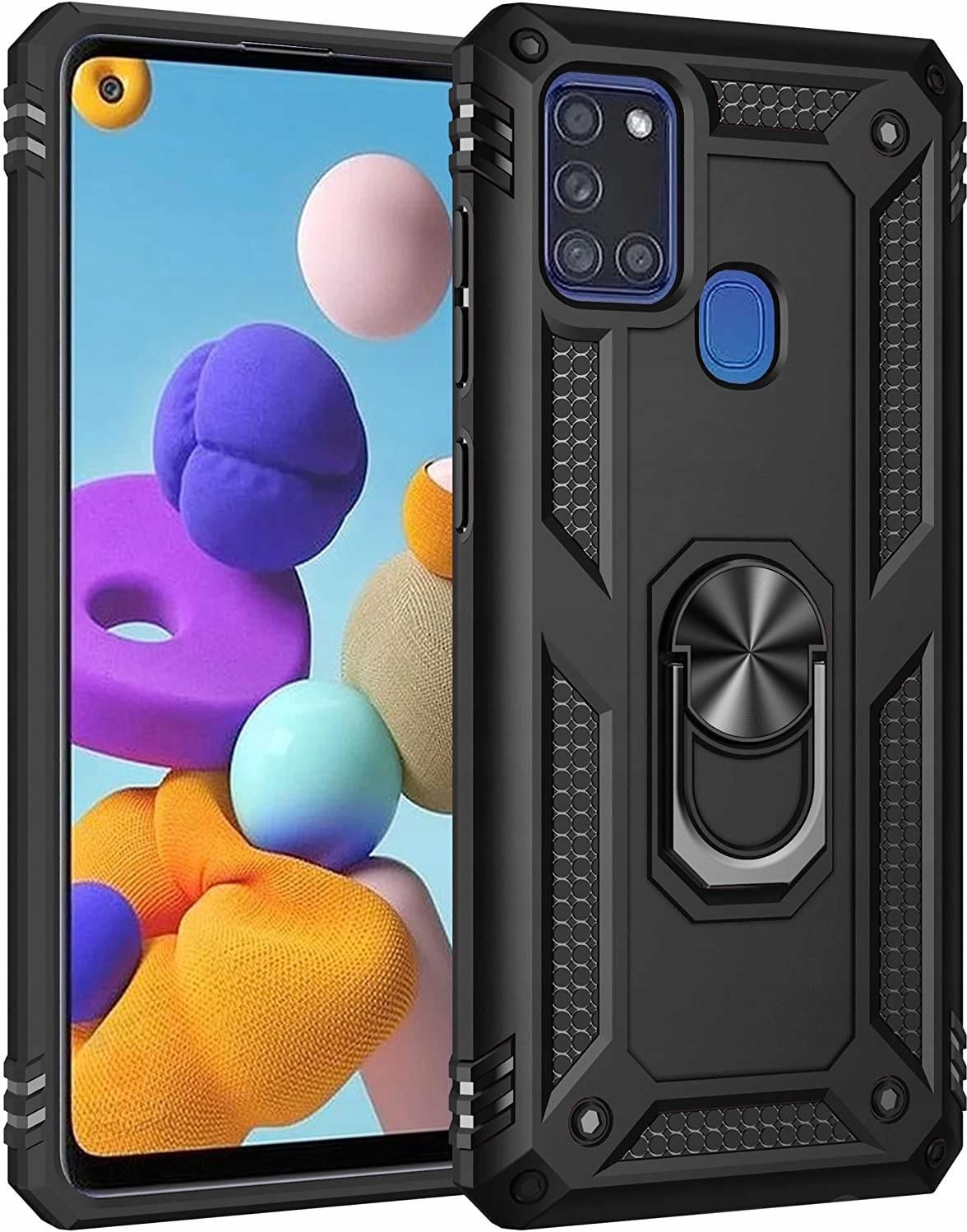 Itel Etui Pancerne Mocne Armor Ring Do Samsung A21S Szkło - Etui na ...