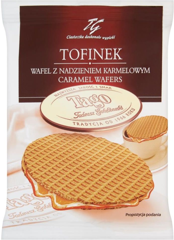 Tago Tofinek Wafel z nadzieniem karmelowym 40g - Ceny i opinie - Ceneo.pl