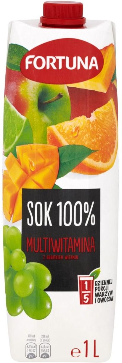 Fortuna Multiwitamina sok 100% 1l - Ceny i opinie - Ceneo.pl