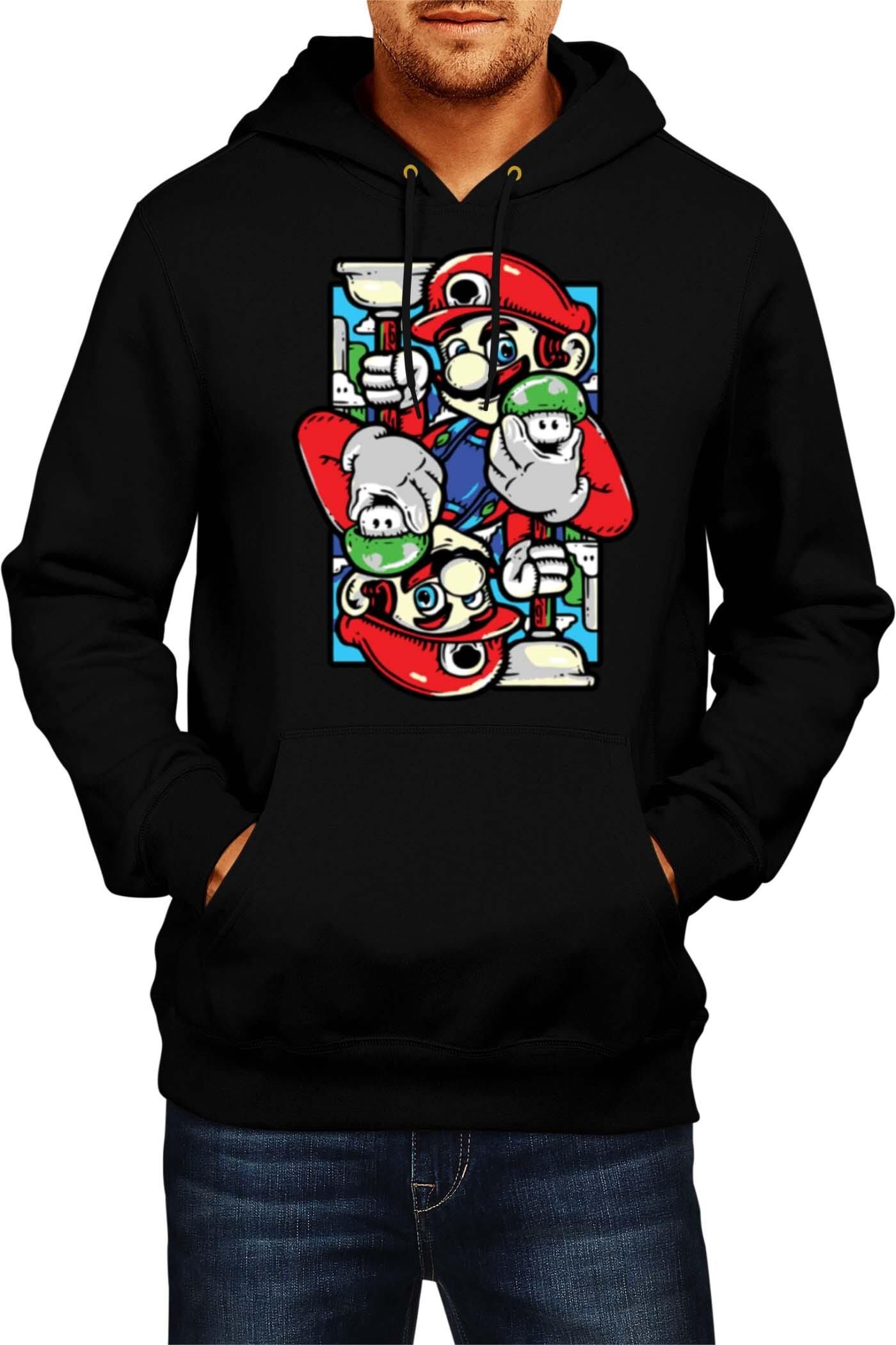 Mirror Mario Bluza męska z kapturem Super Mario Bros Luigi Bowser ...