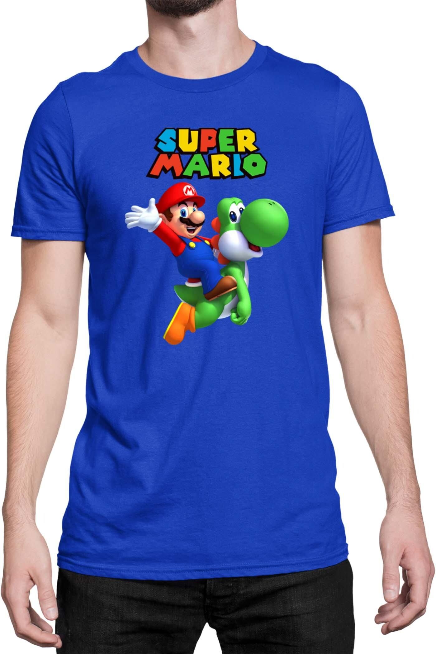 Mario Riding Yoshi męska koszulka Super Mario Bros Luigi Bowser, Man S ...