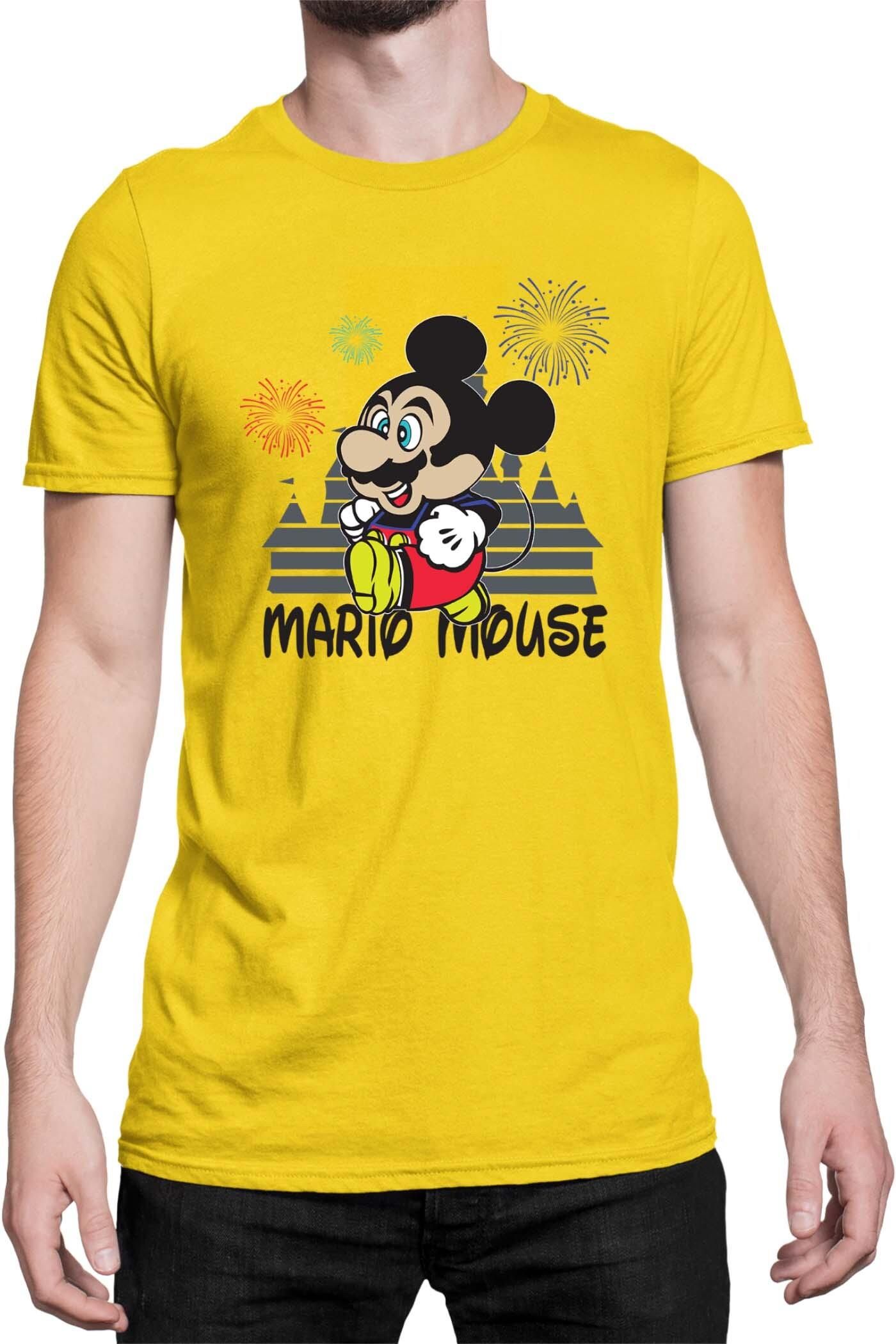 Mario Mouse Disney Castle męska koszulka Super Mario Bros Luigi Bowser ...