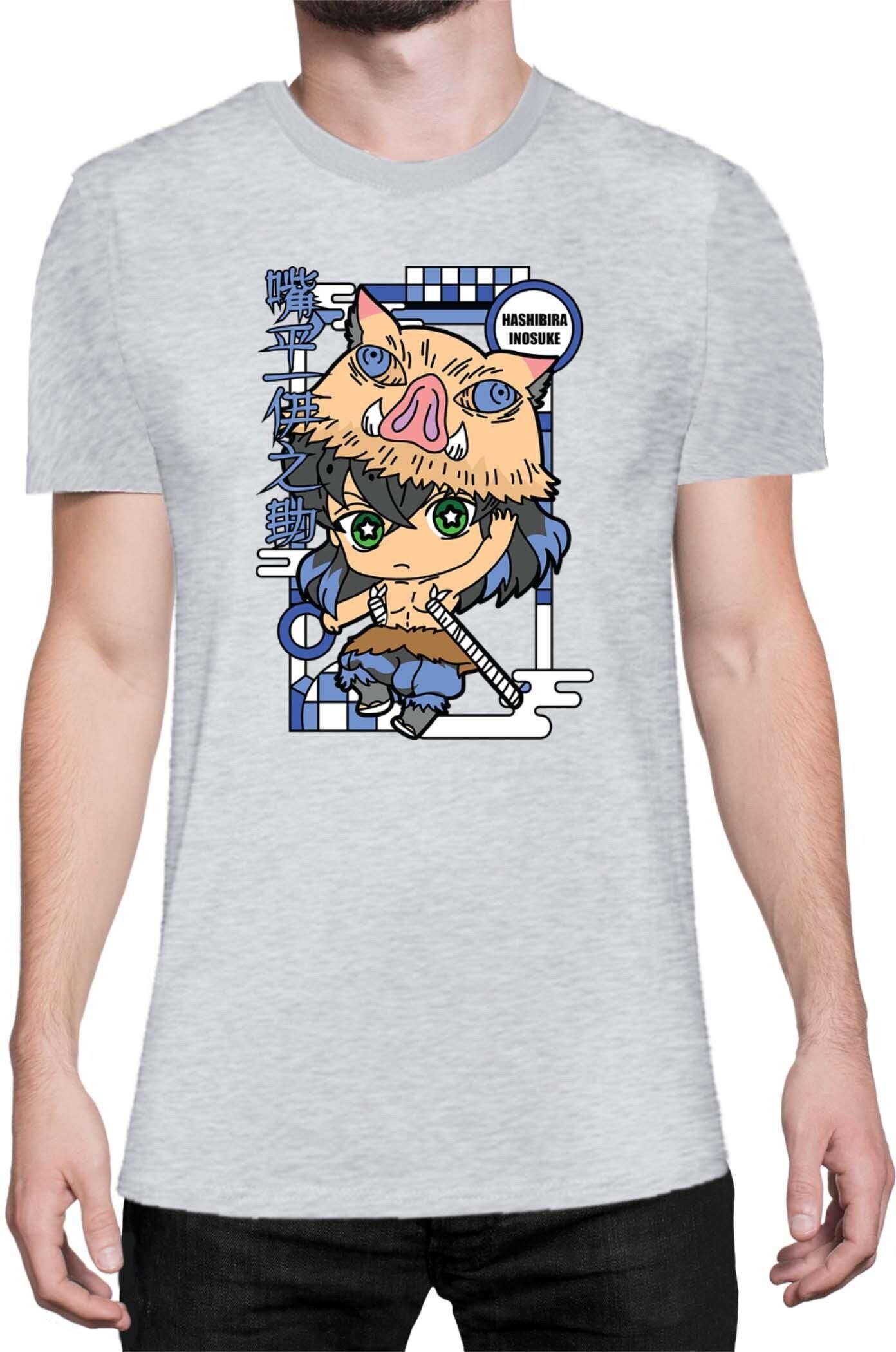 Chibi Inosuke męska koszulka Demon Slayer Kimetsu no Yaiba Anime Manga ...