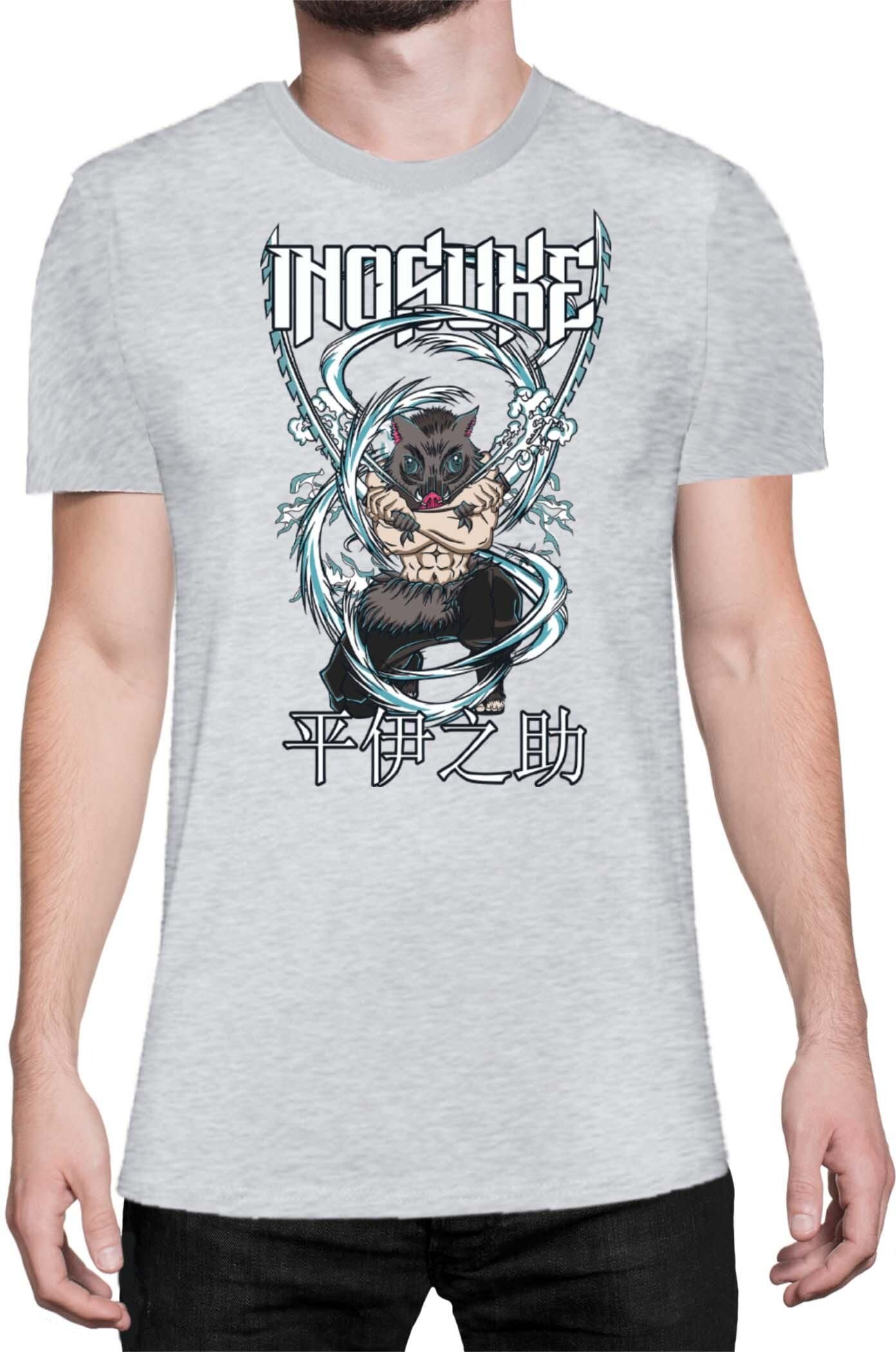 Inosuke Boar męska koszulka Demon Slayer Kimetsu no Yaiba Anime Manga ...