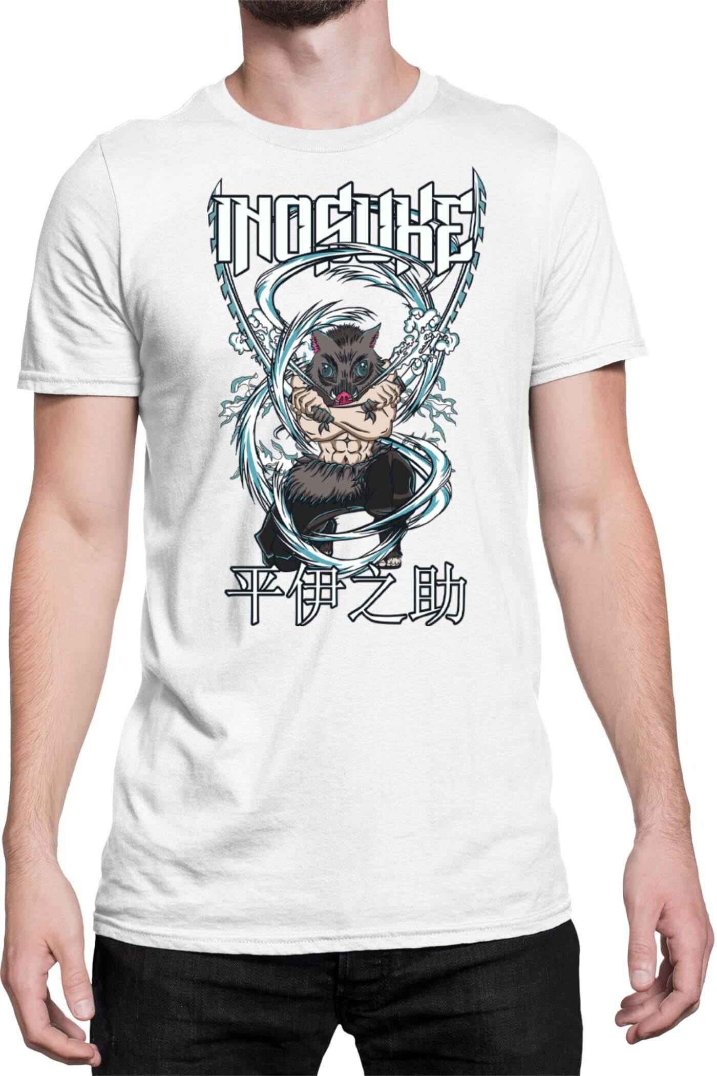 Inosuke Boar męska koszulka Demon Slayer Kimetsu no Yaiba Anime Manga ...