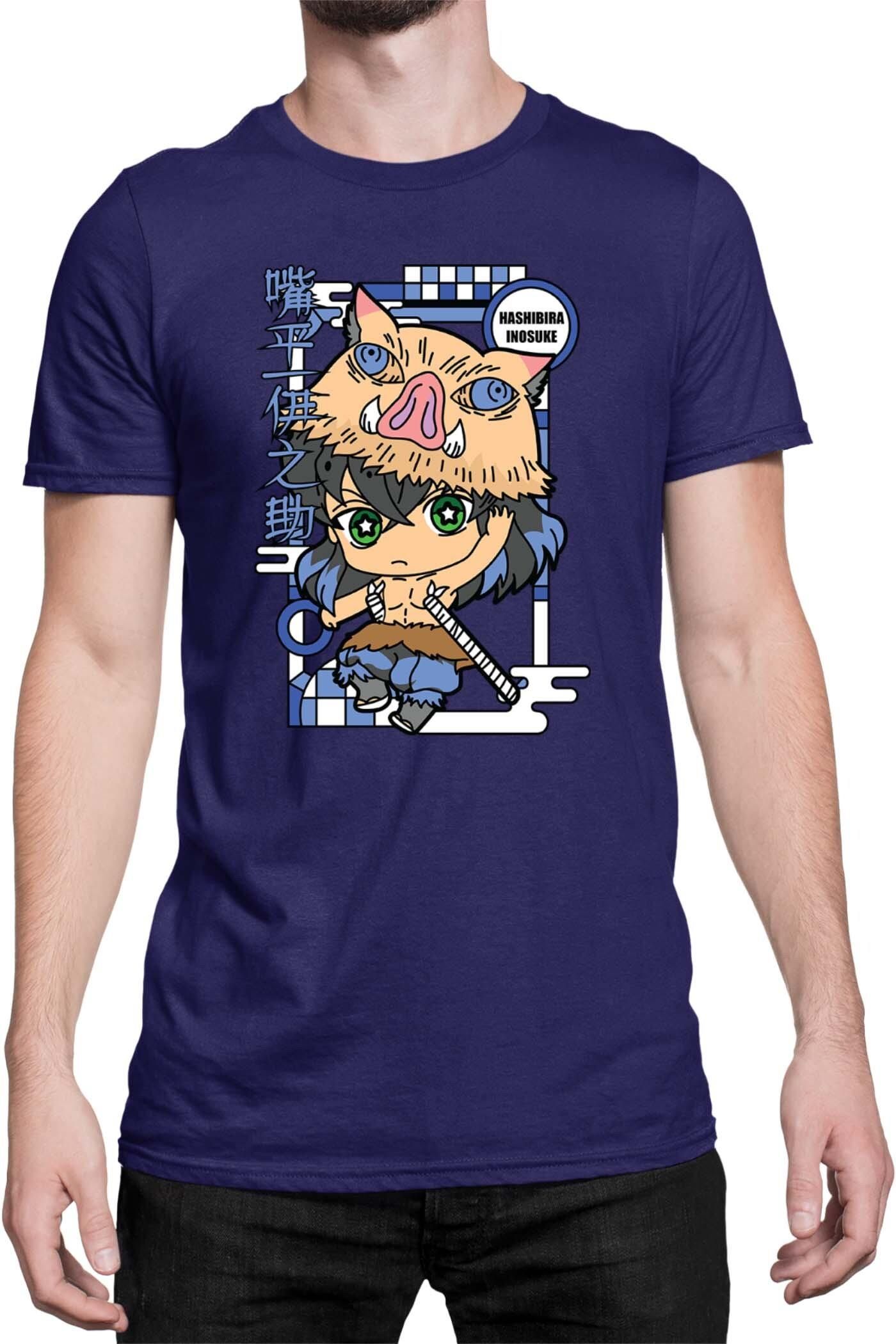 Chibi Inosuke męska koszulka Demon Slayer Kimetsu no Yaiba Anime Manga ...