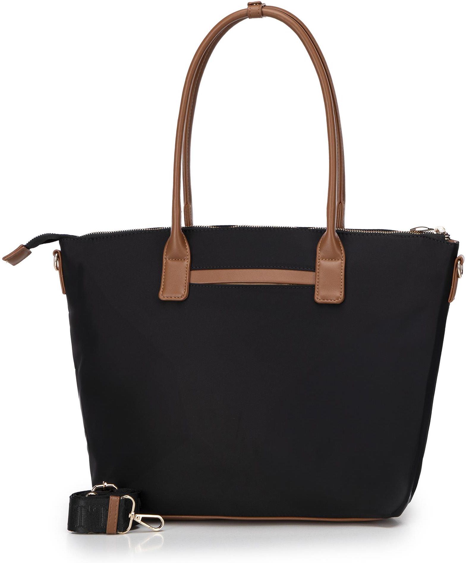 Damska shopperka z nylonu czarno - brązowa - Ceny i opinie - Ceneo.pl