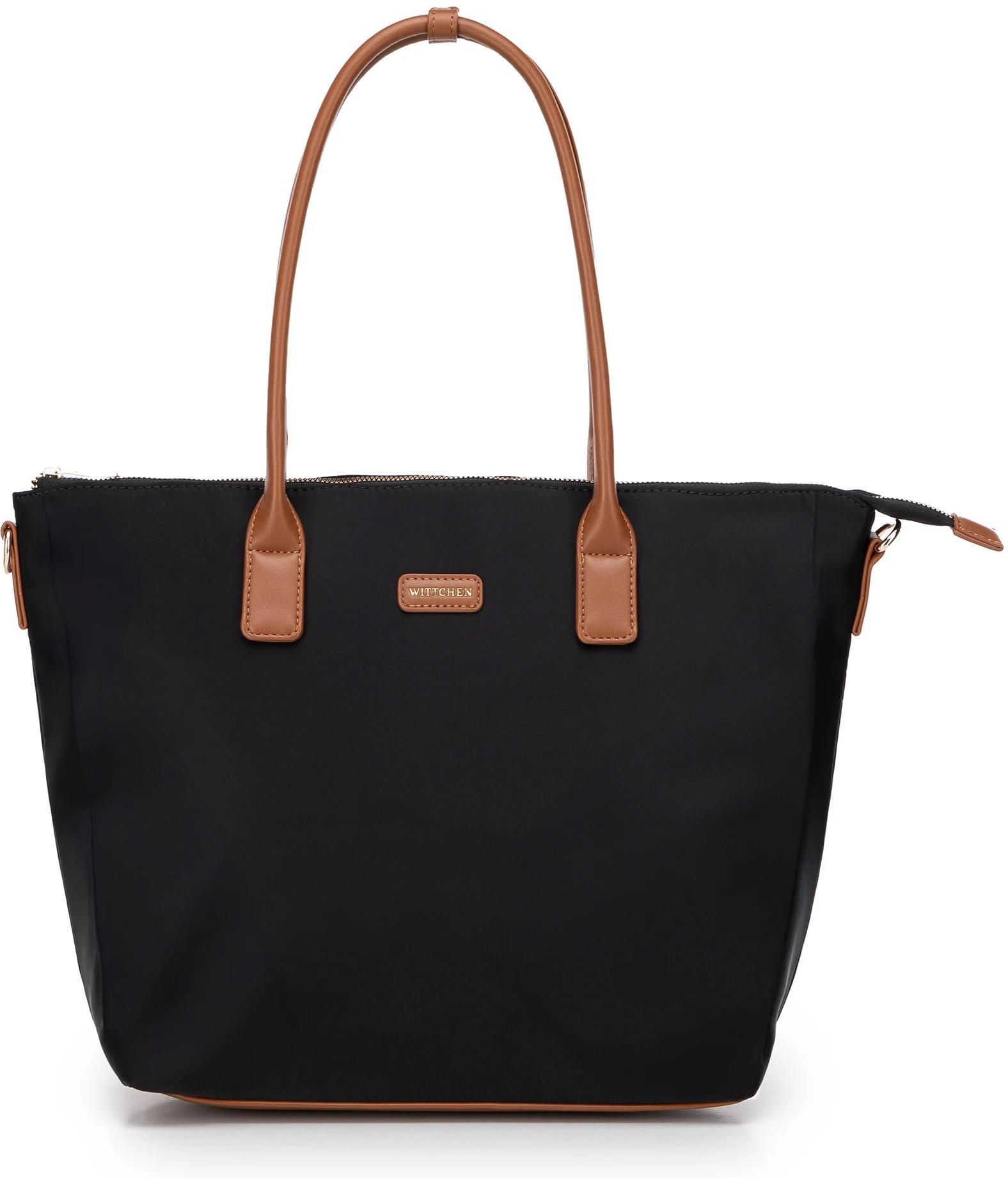 Damska shopperka z nylonu czarno - brązowa - Ceny i opinie - Ceneo.pl