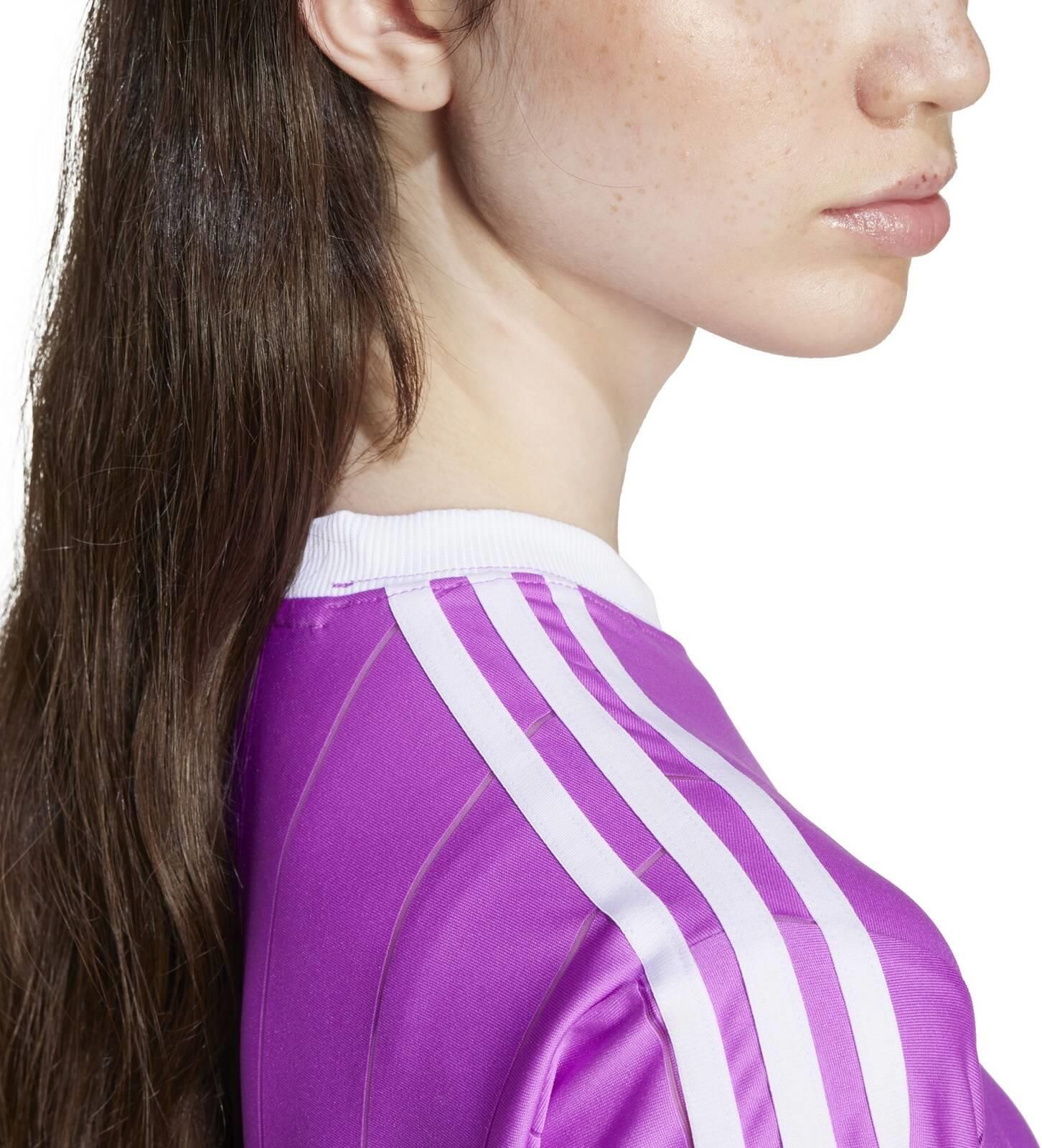 Koszulka damska adidas ADICOLOR 3-STRIPES PINSTRIPE fioletowa IY7225 ...