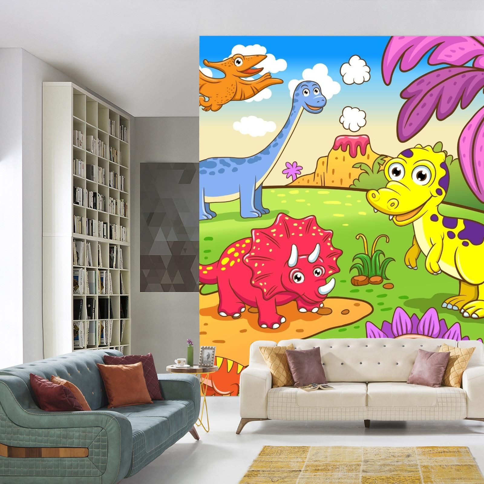 Doboxa Fototapeta Kolorowe Dinozaury Na Polanie Flizelina Zmywalna ...