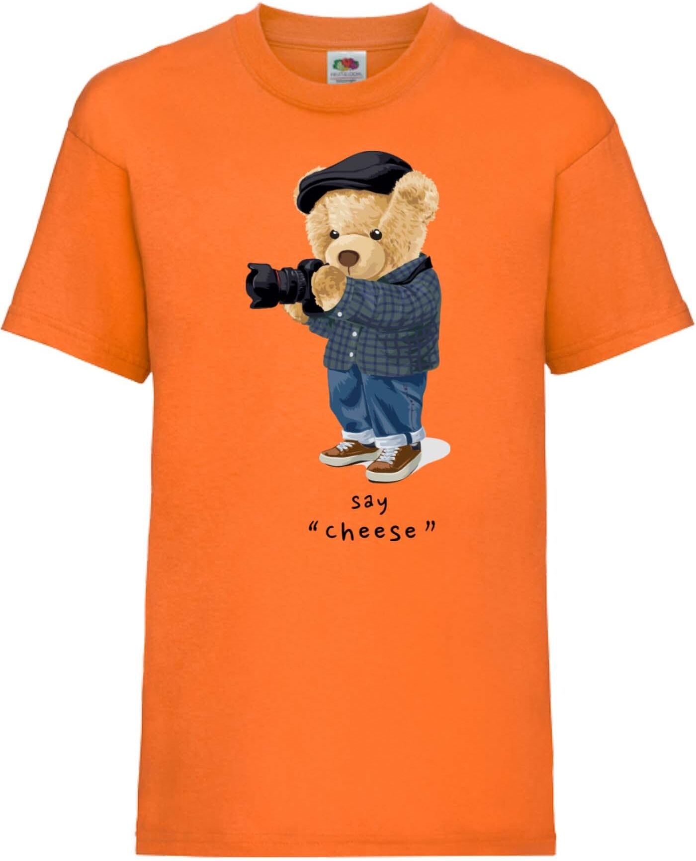 Koszulka dziecięca Say Cheese Cute Teddy Bear, 5-6 lat - 116 / Orange ...