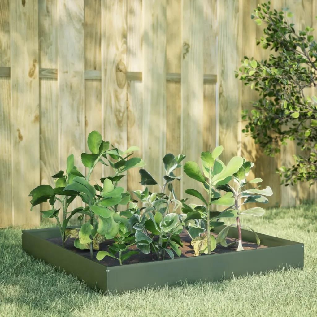 VidaXL Podwyższona Donica Oliwkowa 100X100X26cm Stal 851020 - Ceny i ...