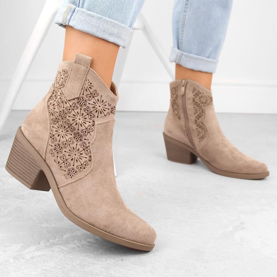 Botki zamszowe damskie kowbojki azurowe czarne S.Barski HY42-944 - Ceny ...