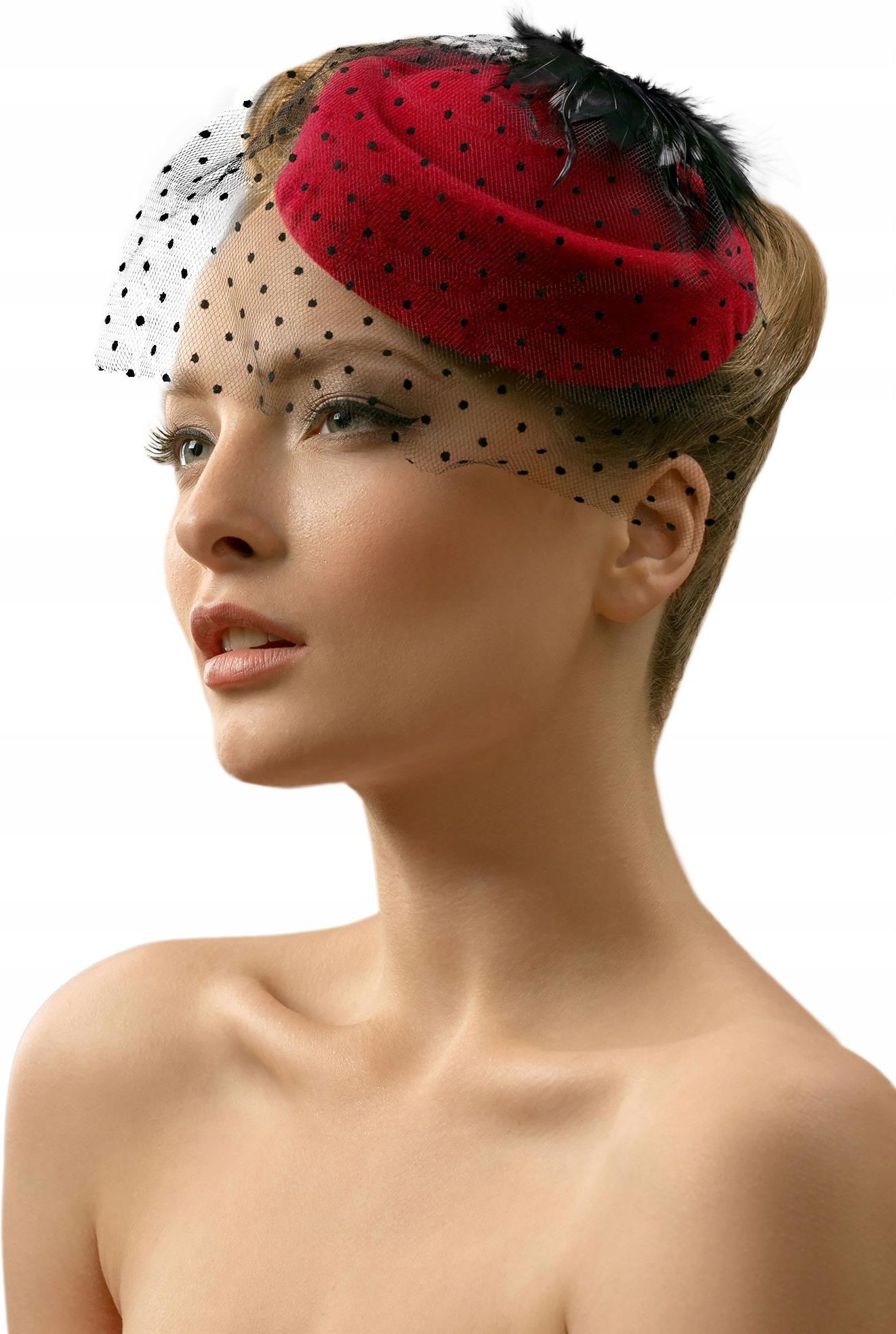 Nothing But Love Damski Kapelusz Toczek Fascynator Z Welonem Filcowy ...