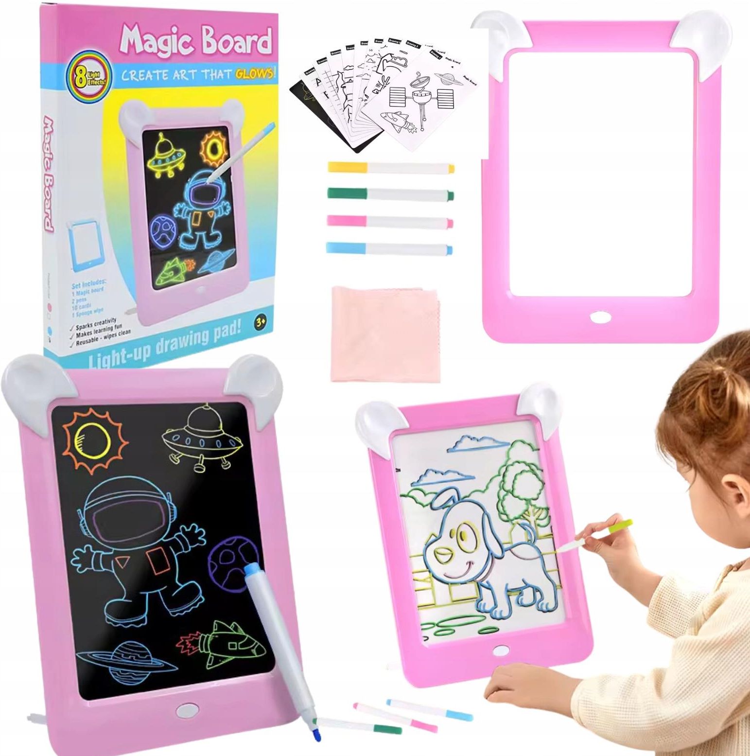 Magiczna Tablica Interaktywna Do Rysowania Podświetlana Pisaki Tablet ...