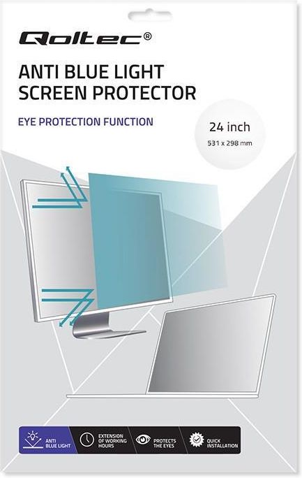 Qoltec Filtr światła niebieskiego matowy na monitor 24 16:9 (51076 ...