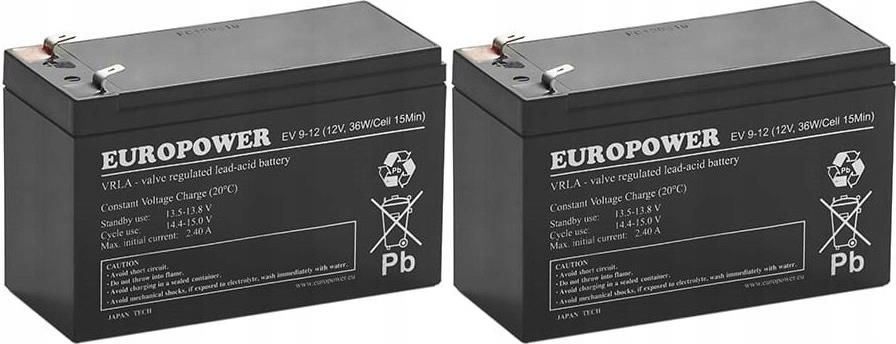 Bateria do zasilacza Europower RBC109 Rbc 109 #109 Zestaw Akumulatorów ...