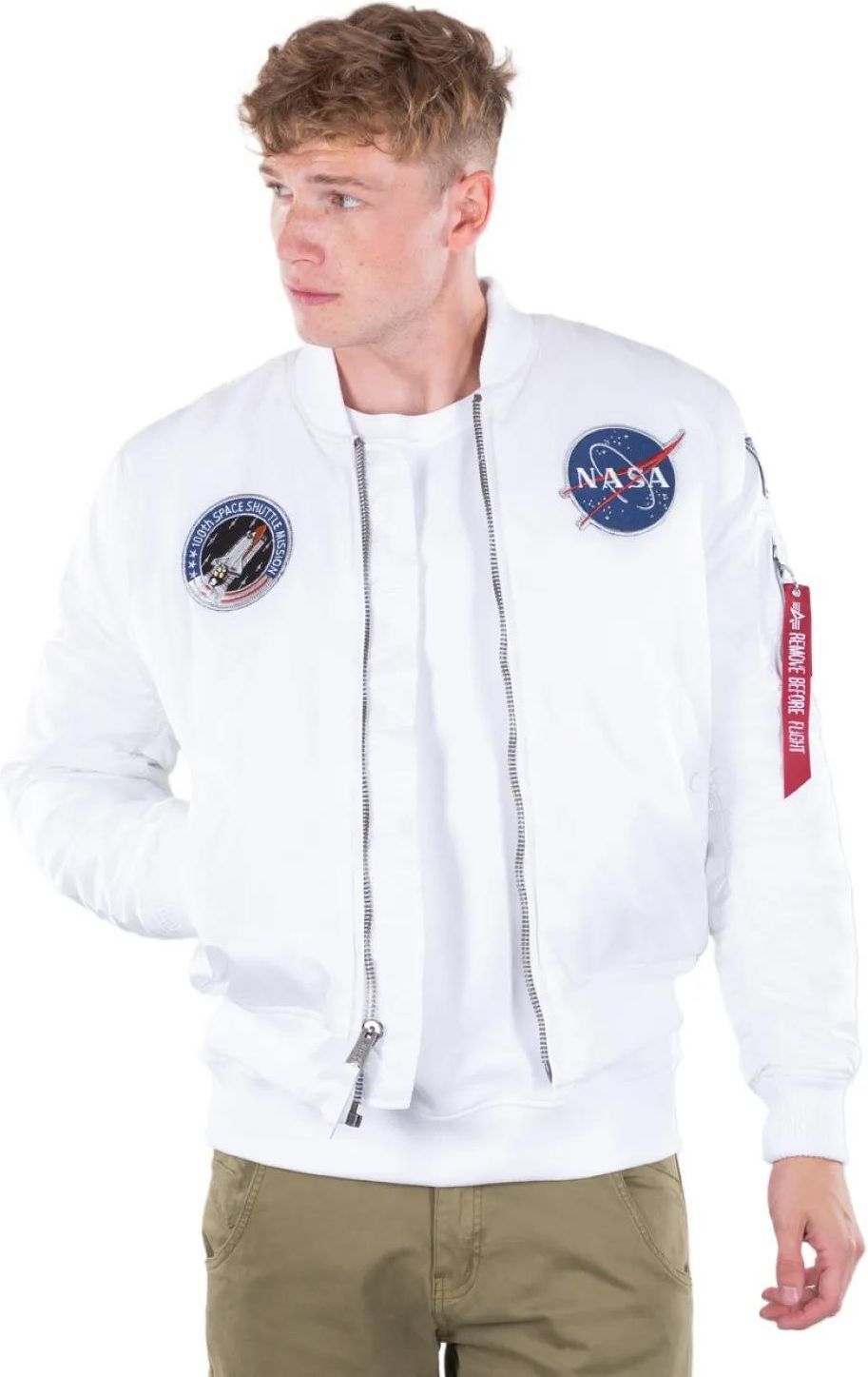 Kurtka Alpha Industries MA-1 VF NASA 166107 09 - Biała M - Ceny i ...